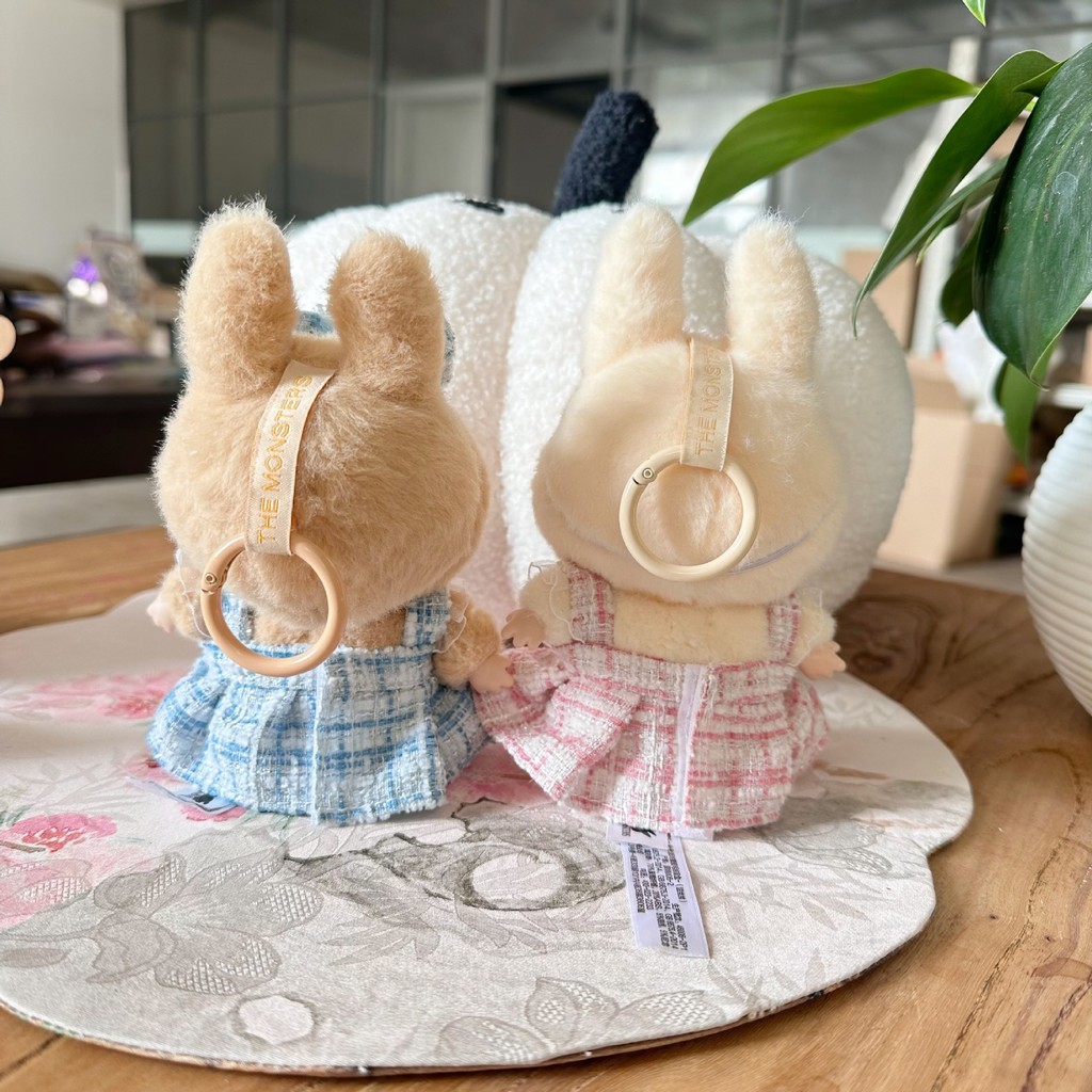 Labubu Clothes V2 V1 Pink Plaid Dress for Labubu Have A Seat 17cm Liila ...