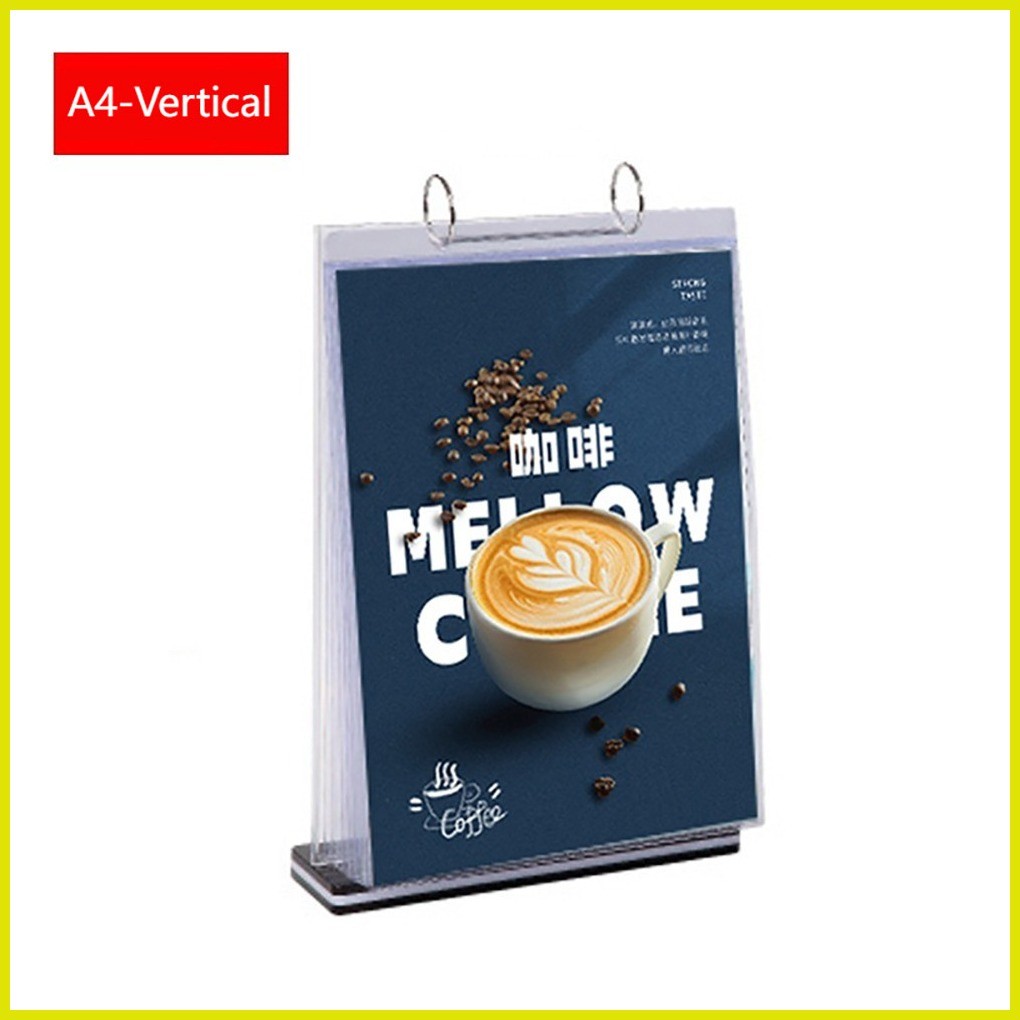 A4 Acrylic Menu Holder Display Stand Menu Price Sign Display Board ...