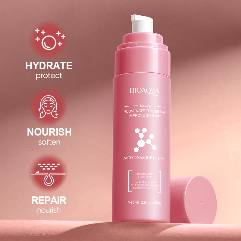 BIOAQUA Nicotinamide Lotion Rejuvenate Tender Skin Improve Skin Dry Stable Skin Barrier Deep ...