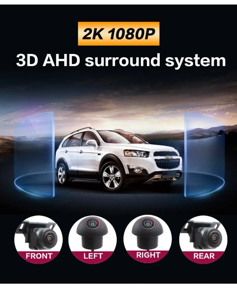 Evean 3D 360 Degree Car Camera Surround View 1080P AHD Right+Left ...