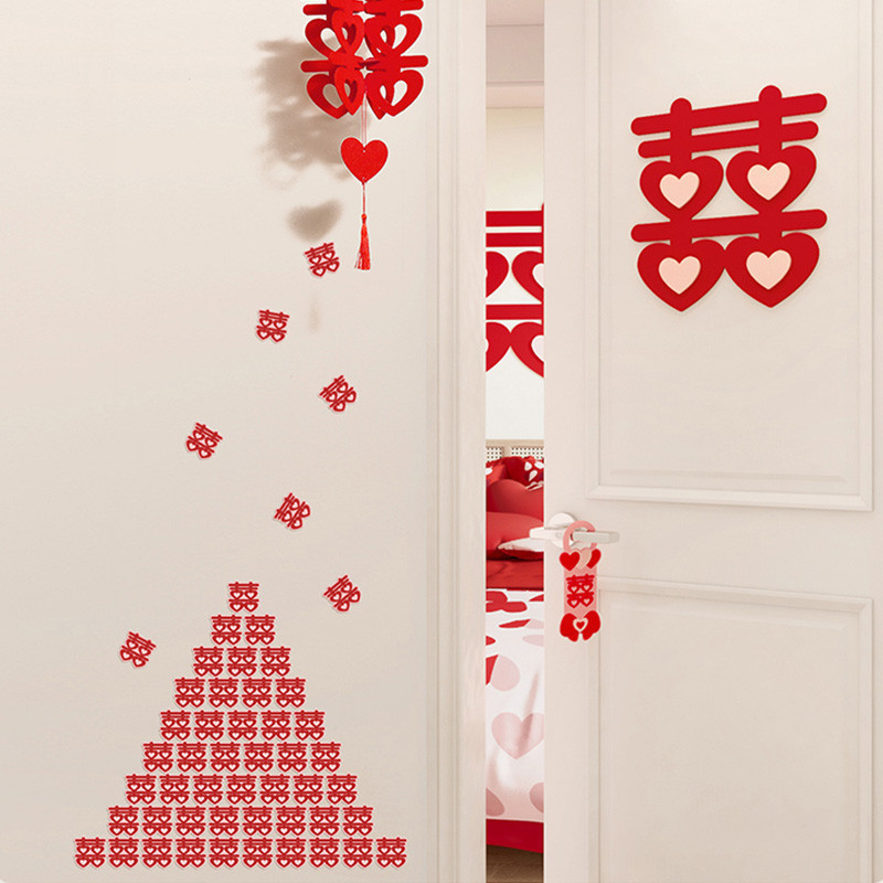 Wedding Chinese Character Xi Blessing Wedding Wall Stickers Hand Thrown ...