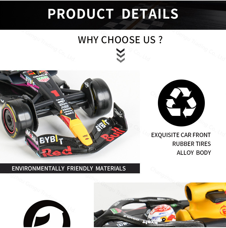 Bburago 1:43 Red Bull 2023 F1 Racing RB19 Miami Die Cast Vehicles Model ...