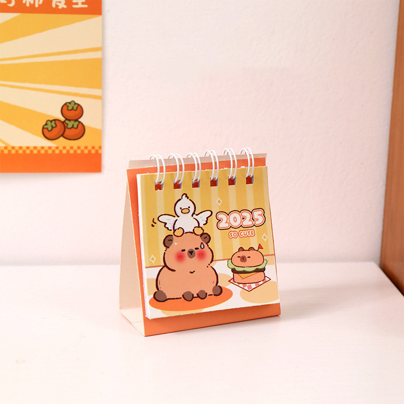 2025 Mini Calendar Cute Capybara Desktop Ornament Calendars Student ...