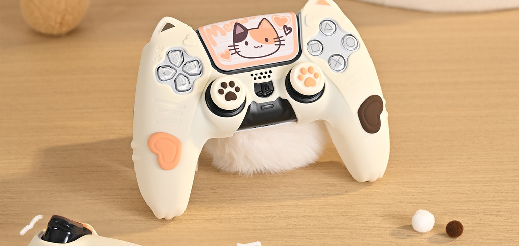 Geekshare Calico Cat Silicone PS5 Controller Anti-slip Protective Case ...