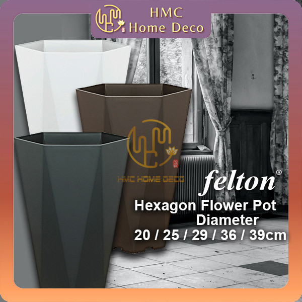 Hexagon Felton Flower Pot / Pasu Bunga Berkebun Pokok 2774 2775 2776 ...