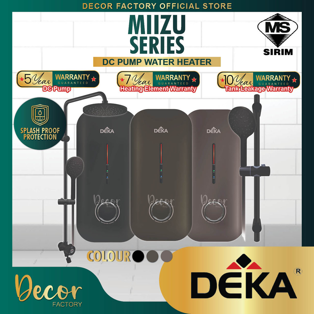 🔥NEW🔥 DEKA MIIZU 90 DC Water Heater Silent Inverter Pump Hand Shower ...