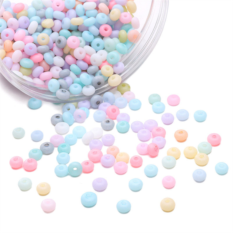 3x6mm glass frosted mineral macaron color abacus beads millet beads ...