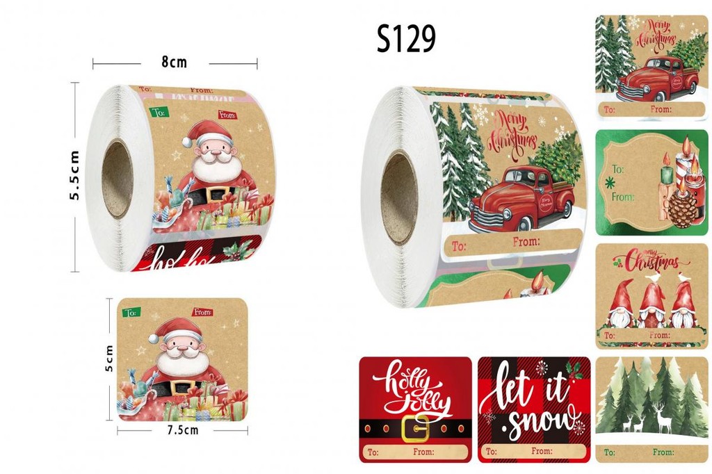 GRE Santa Claus Gift Tags Holiday Gift Tag Stickers Festive Christmas ...