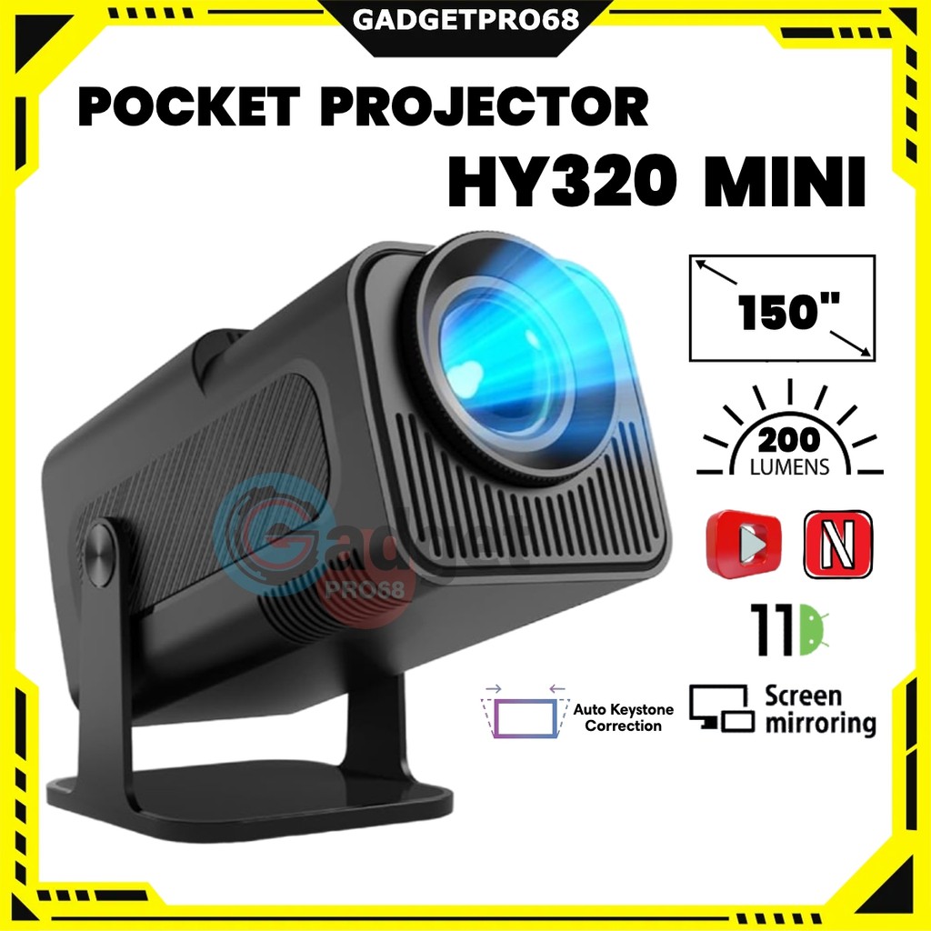 HY320 MINI Projector 4K Android 11.0 LCD 4K Projector 1080P Dual Band ...