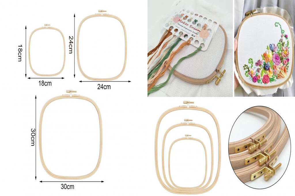 SSK_ Small Square Embroidery Frame Bamboo Embroidery Frame Adjustable ...