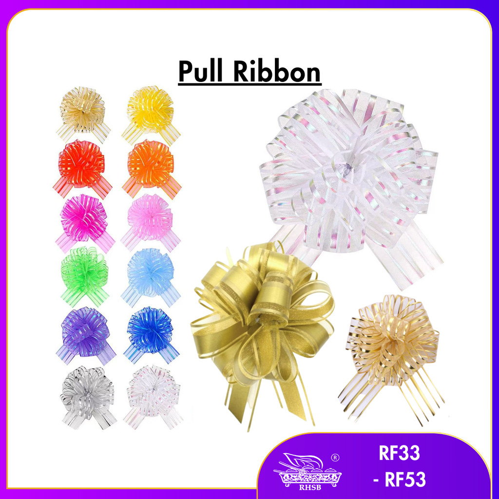 [1pc] 50MM HANDMADE PULL RIBBON/ FLOWER BALL BIRTHDAY WEDDING CAR PARTY ...