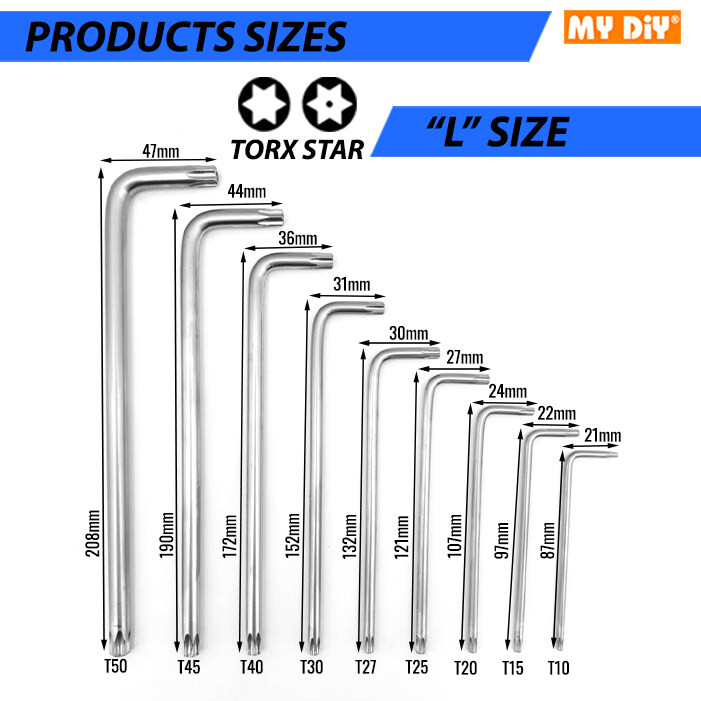 MYDIYHOMEDEPOT - 9PCS ALLEN KEY SET BALL POINT ALLEN KEY TORX STAR ...