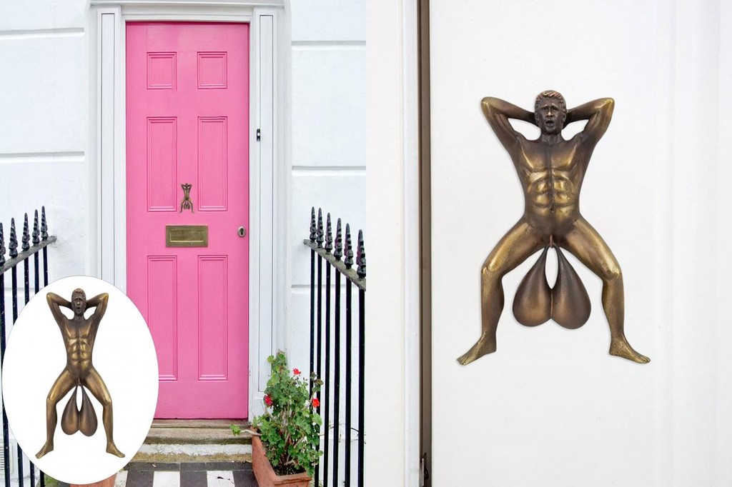 KPL Laugh-inducing Door Knocker Male Prank Doorbell Naughty Naked Man ...