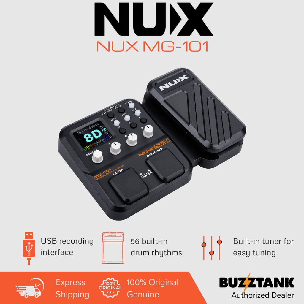 NUX MG-101 Amp Modeler and Guitar Effects Processor Multi Effects ...