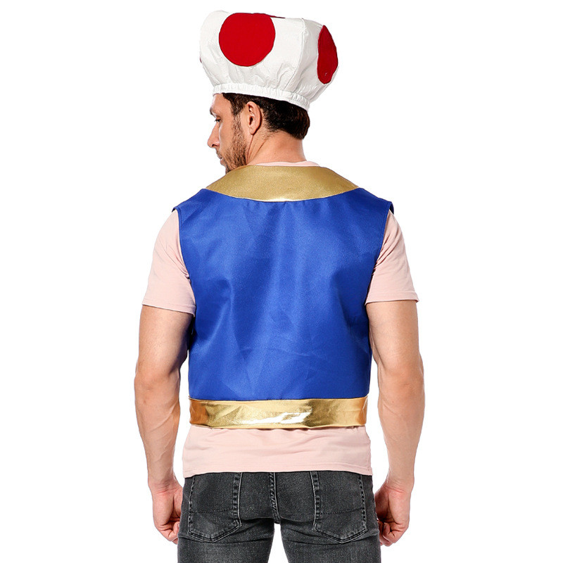 Japanese Super Mario Bros Toad Cosplay Costume For Men Adult Halloween ...