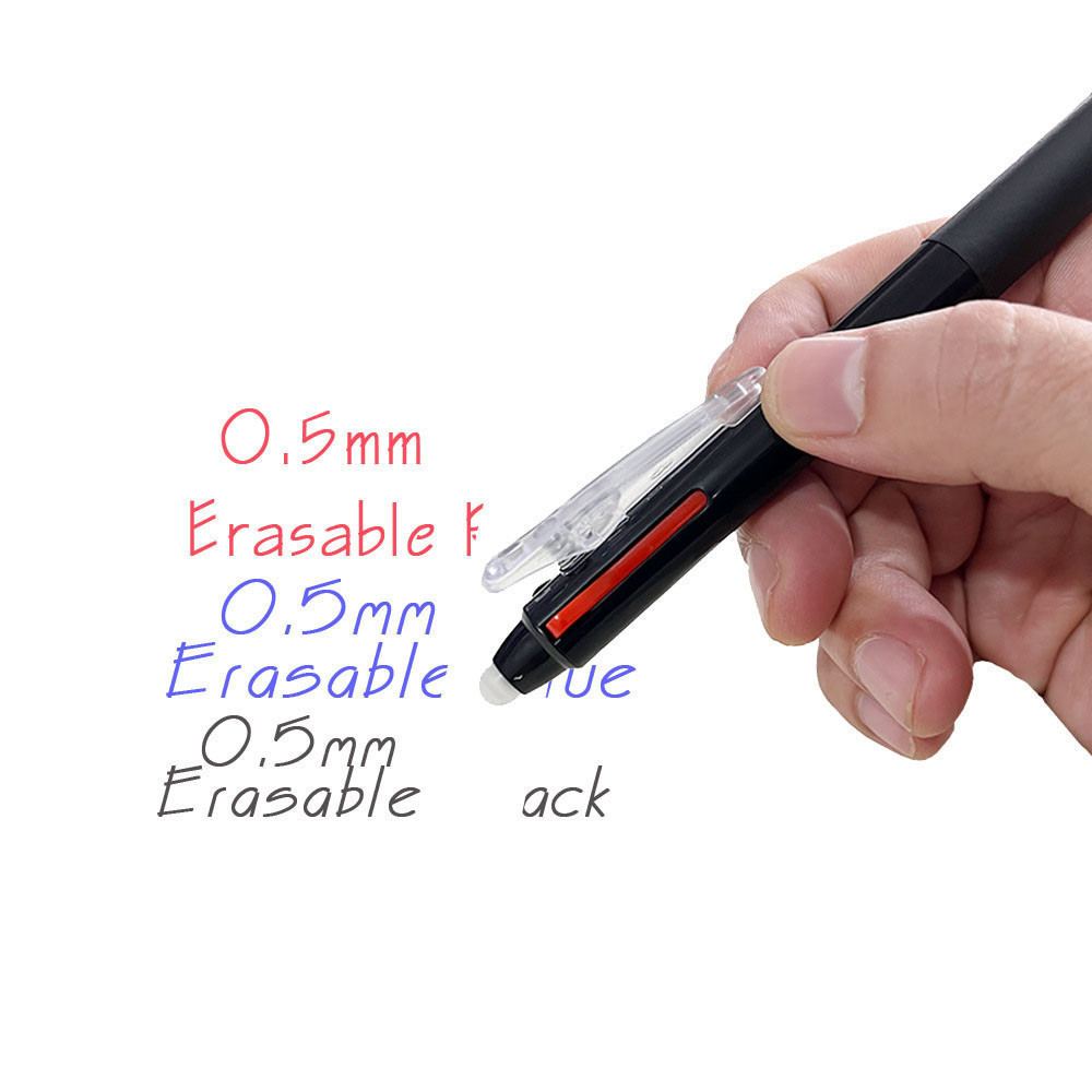 3-color Press Erasable Gel Pen Red, Blue, and Black Three in One Multi ...