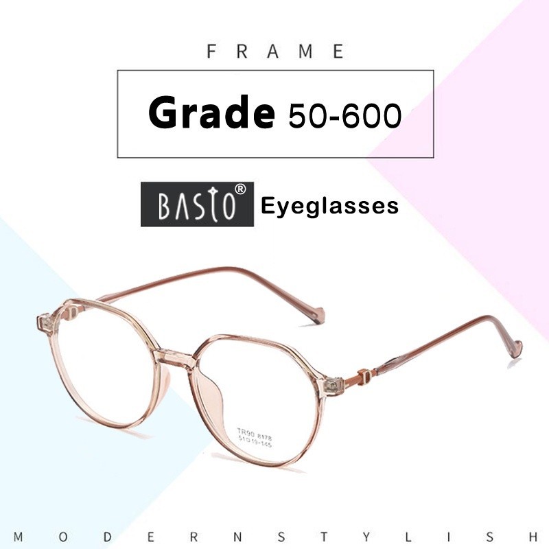 Graded Eyeglasses with Grade -50 100 150 200 250 300 350 400 450 500 550 600 for Women Men ...