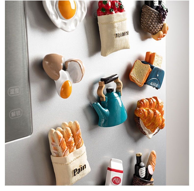 Creative Gourmet Refrigerator Magnet 3D Food Magnetic Sticker ...