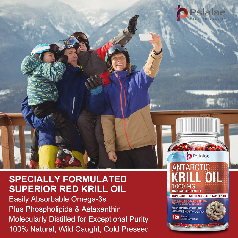 Antarctic Krill Oil 1000mg - with Omega-3, Astaxanthin - Heart and ...