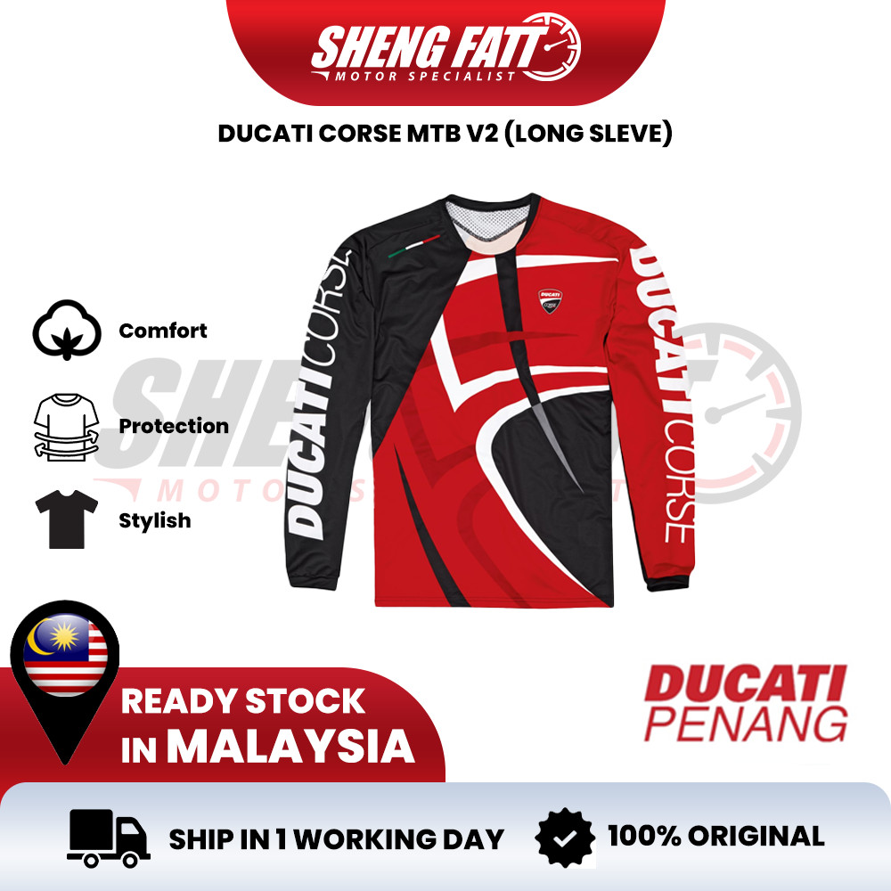 DUCATI CORSE MTB V2 - Long-sleeve Technical T-shirt - Lightweight ...