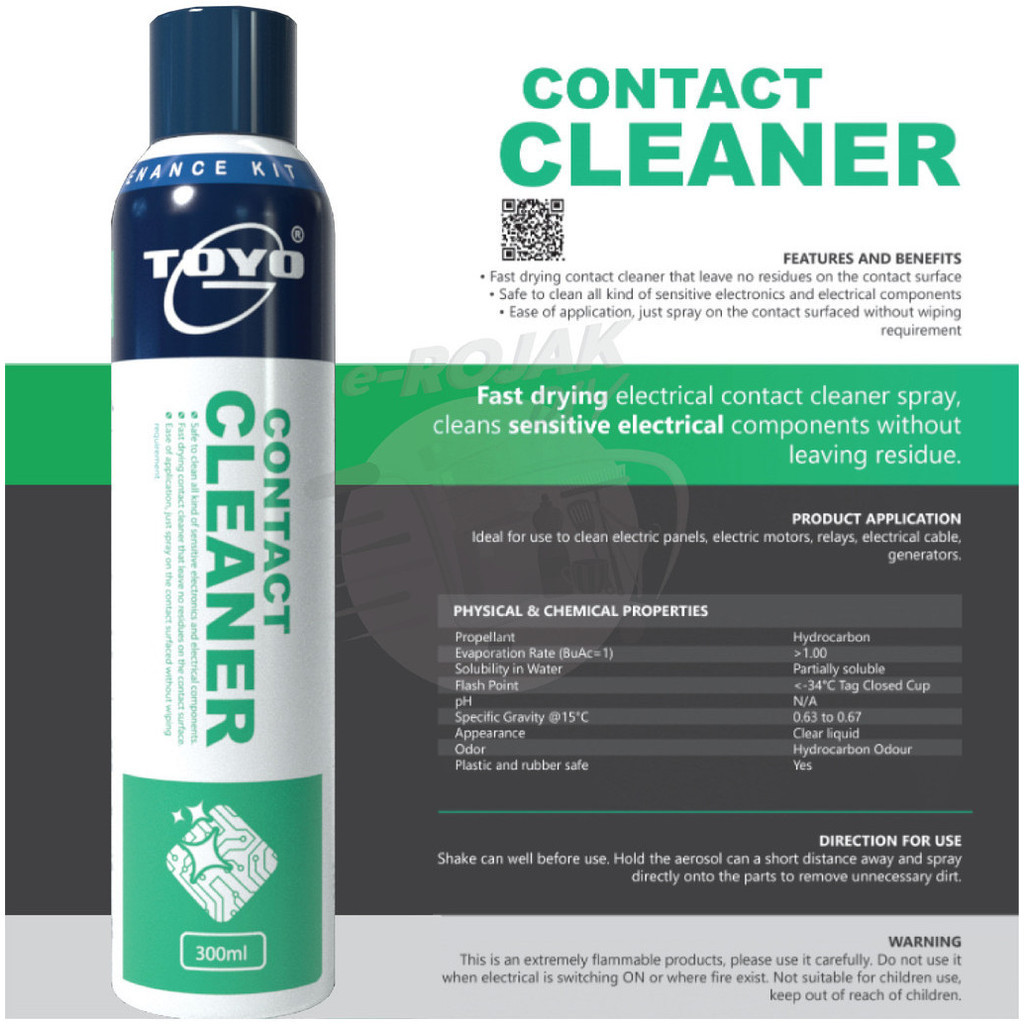 Toyo-G Contact Cleaner Fast Drying Electronic Aerosol Series 300ml ...