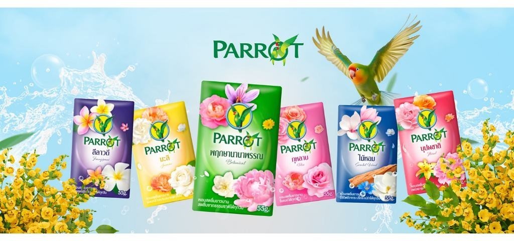 Parrot Bar Soap 3 x 55g (Jasmine/Sakura/Roses/Thanaka/Botanical ...