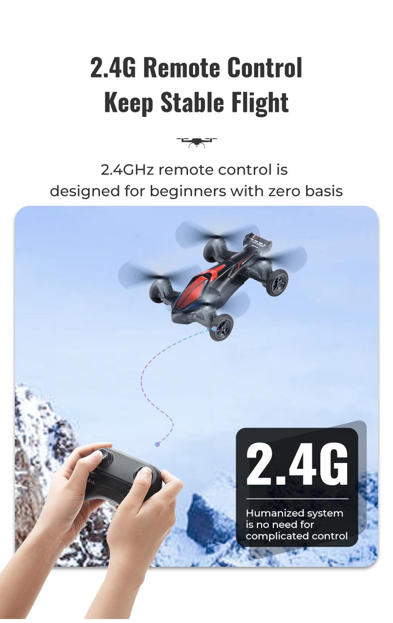 JJRC Explosion Mini land And Air Remote Control Aerial Drone Four-Axis ...