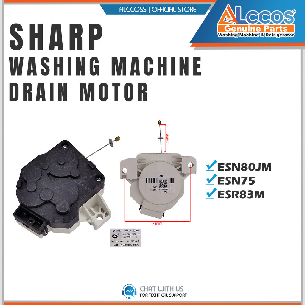 ( ORIGINAL ) SHARP WASHING MACHINE DRAIN MOTOR ES-N80JM/ES-N75/ES-R83M ...