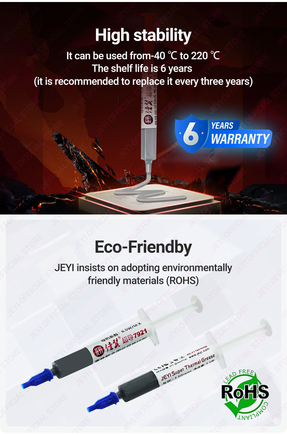 JEYI 3.5g Thermal Grease 8W/m.k High Performance Silicone Thermal Paste ...
