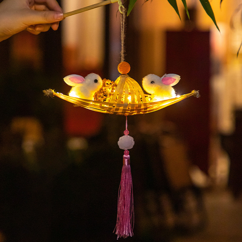 Creative Boat Shape Lantern Cute DIY Bamboo Handheld Lanterns Mid ...