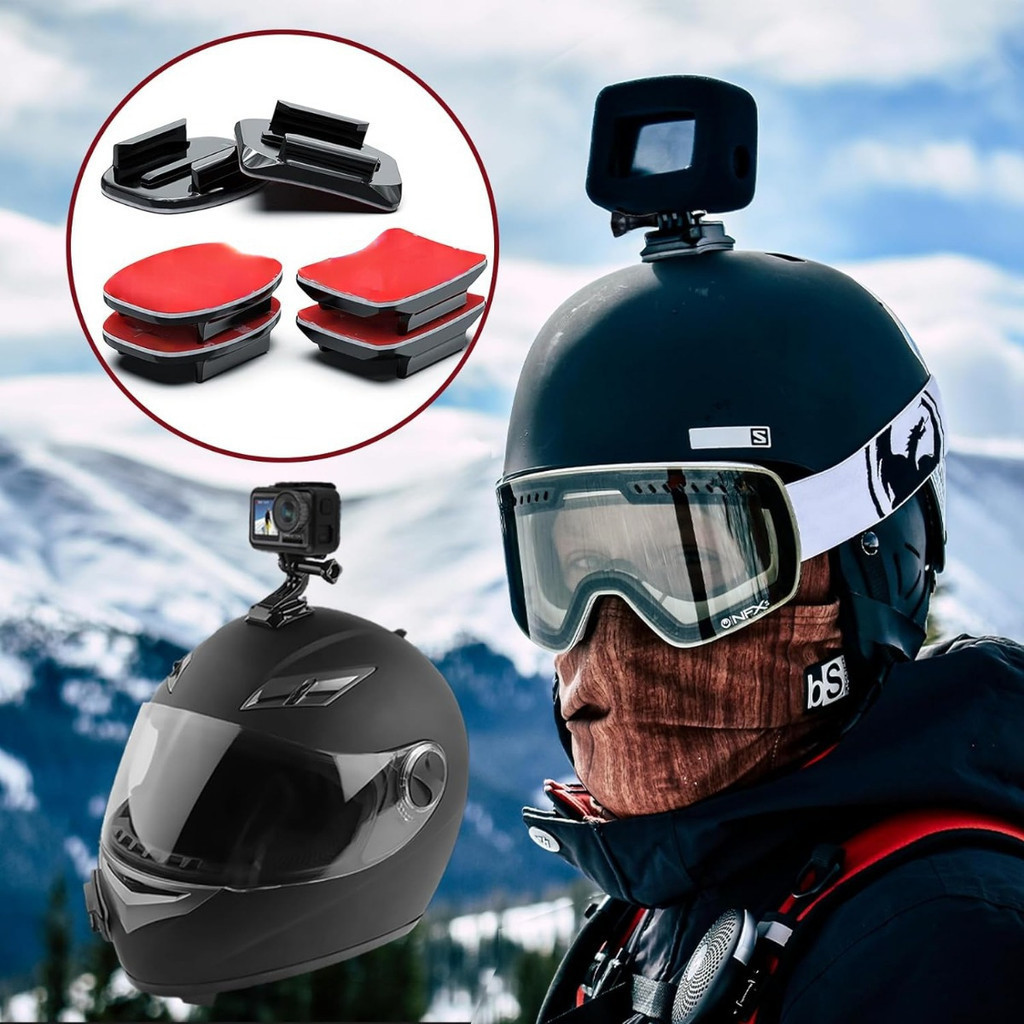 22Piece Helmet Mount Kit For Action Cameras - Adhesive Buckle & Screw ...