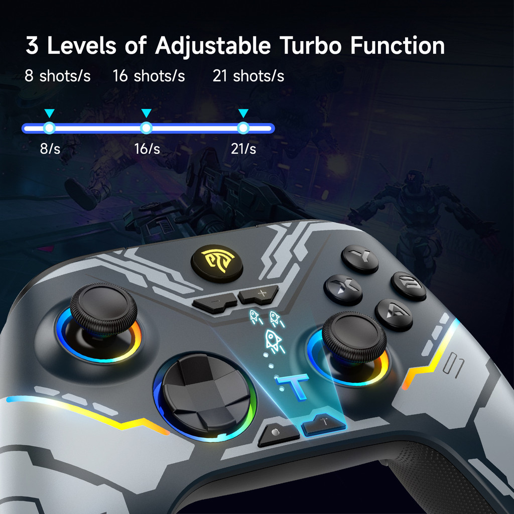 EasySMX X15 Wireless PC Controller, Bluetooth Joystick PC Grip, Wireless Connectivity For PC ...