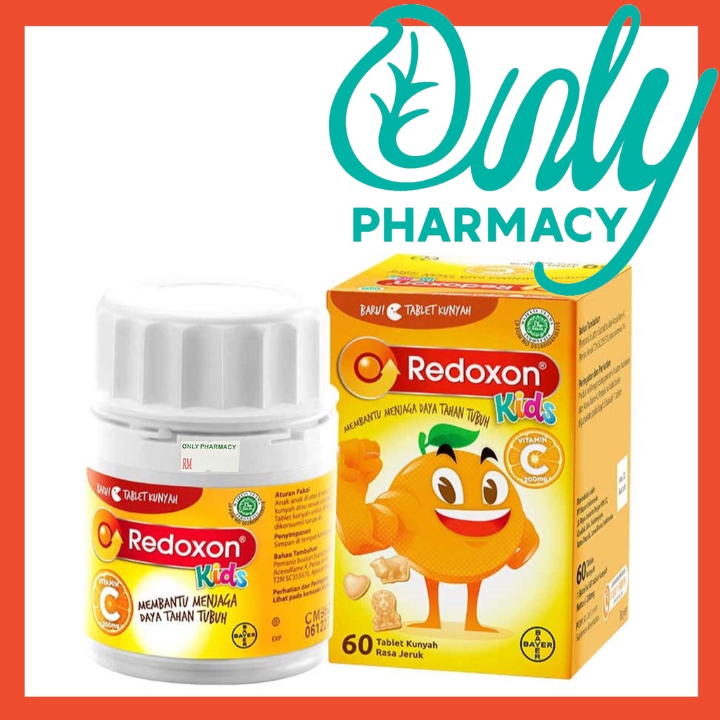 Redoxon Kids Vitamin C 200mg Orange flavour 60 Chewable Tablets Vitamin ...