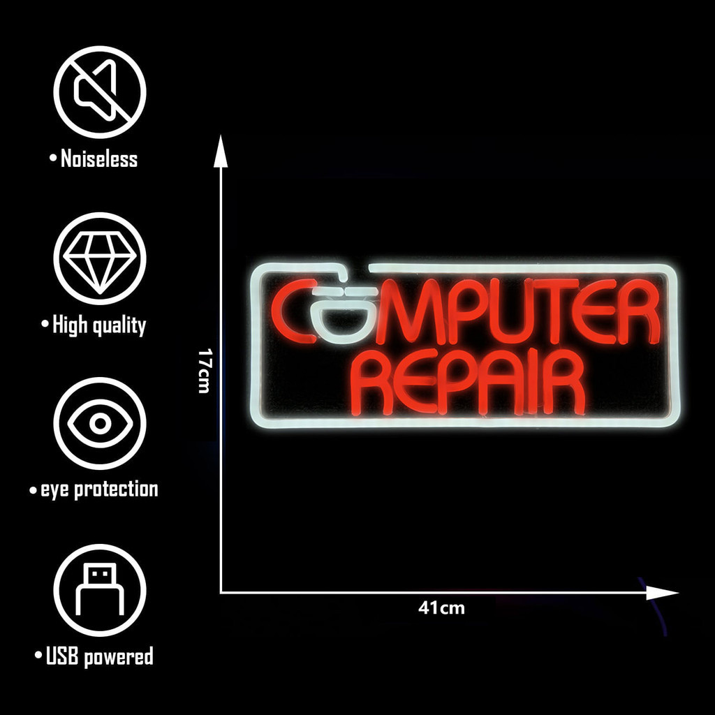 Computer Repair LED Neon Sign - Customized Business Signage for Shop or ...