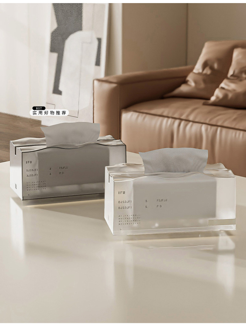 Creative Glacier Pattern Tissue Box Translucent Tissue Box with Spring ...