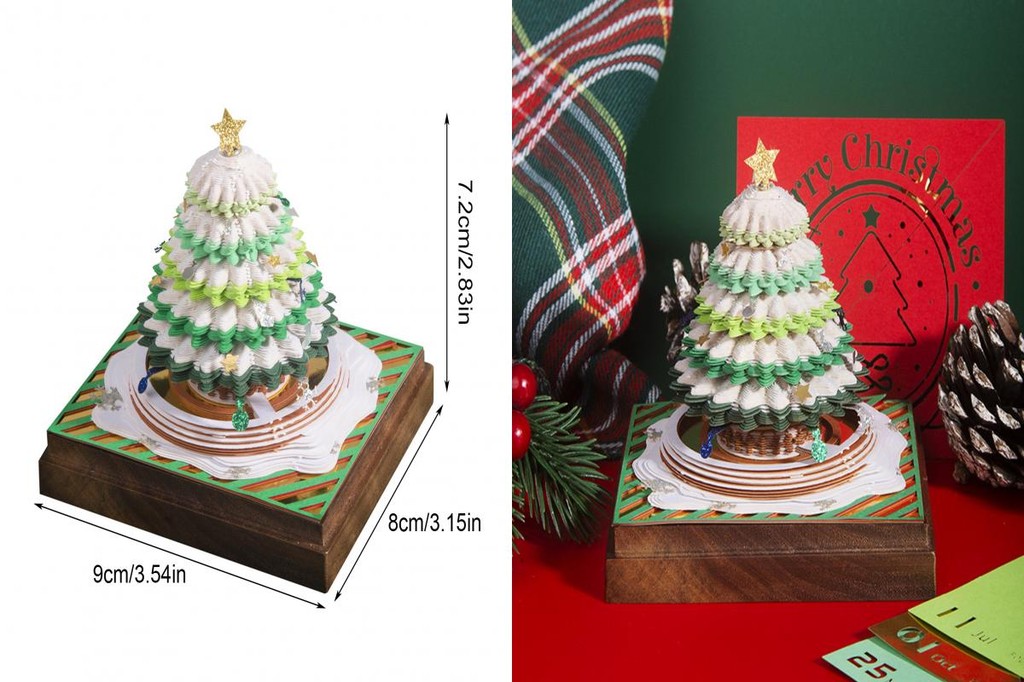 Paper Carving Calendar 3d Paper Calendar 2025 Christmas Tree Desktop ...