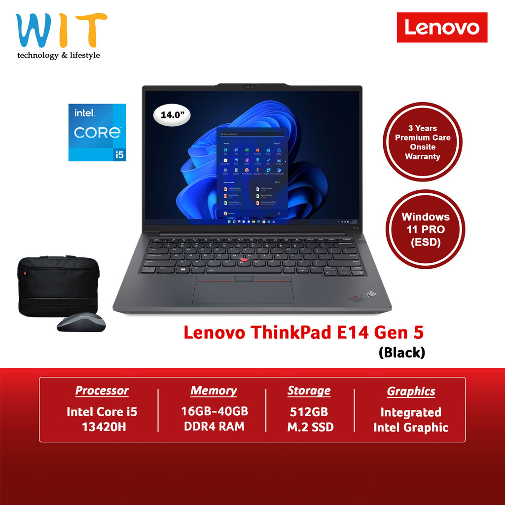 Lenovo ThinkPad E14 GEN 5 21JK (Intel Core i7 /Core i5 /16GB-40GB RAM ...