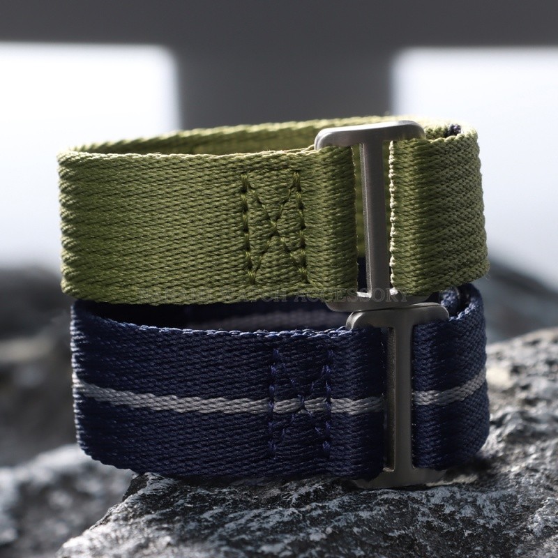 20mm 22mm NATO Nylon Watch Strap Canvas Hook Loop Bracelet Militray ...