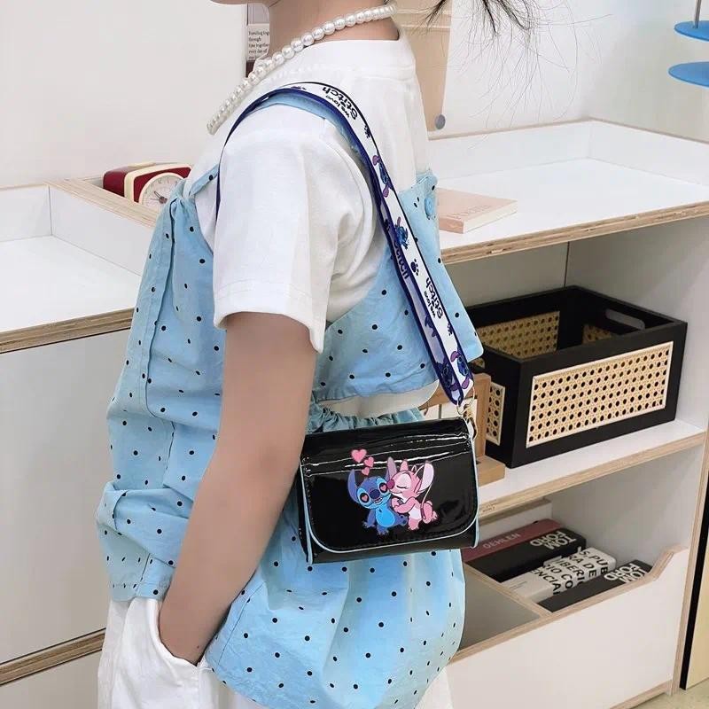 New Disney Anime Stitch Cosplay Messenger Bag Kawaii Stitch Angel Kiss ...