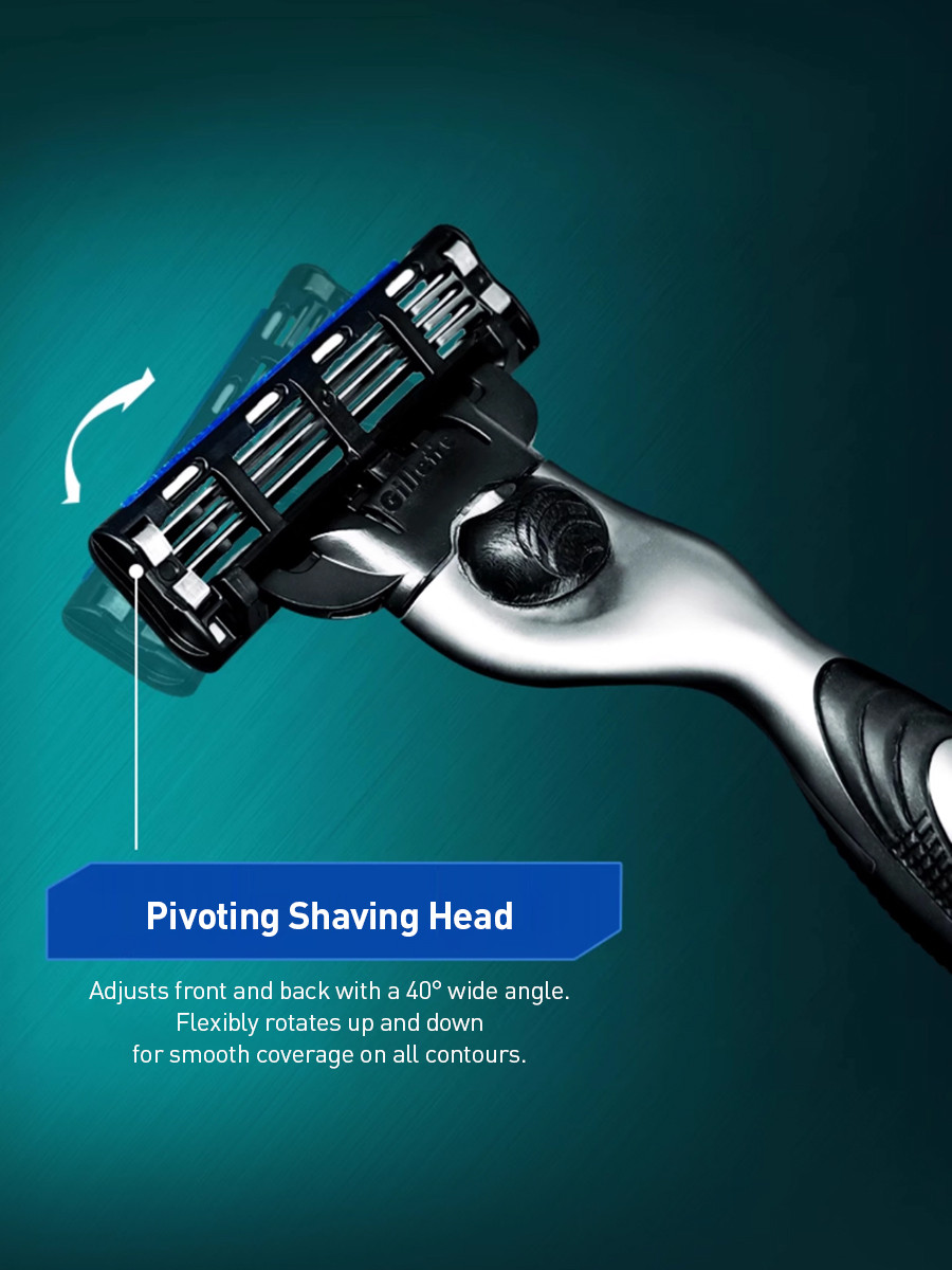 Gillette mach 3 Non-slip handle 6 Razor Heads with Lubrication Strip ...