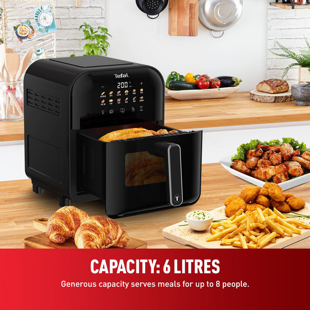 [NEW] Tefal 6L Digital Air Fryer Easy Fry Far Infrared Vision Window ...