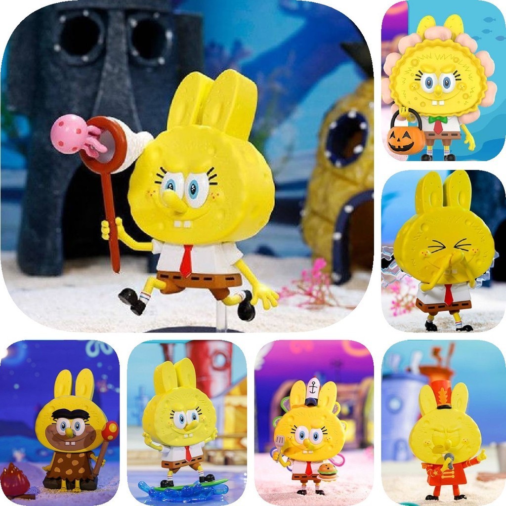 Authentic Labubu Popmart Spongebob Series Metal Blind Box Figurine ...