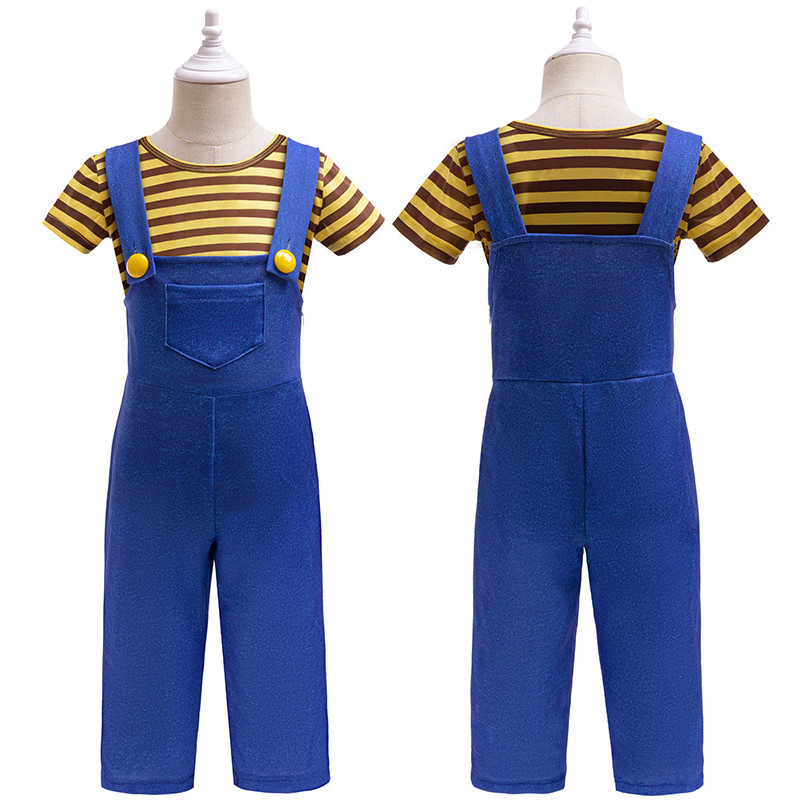 Despicable Me 2 Minion Agnes Stripe Denim Dress For Kids Girl Short ...