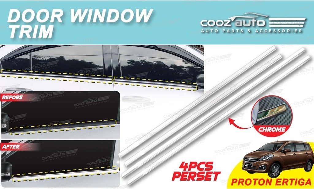 Proton Ertiga Window Trim Chrome Lining / Door Belt Moulding | Shopee ...