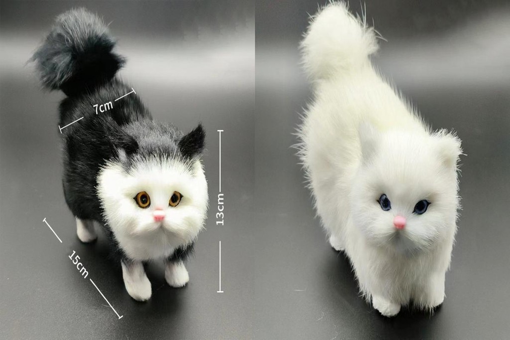 SDRU Cute Cat Decor Lifelike Cat Statue Realistic Simulation Cat Doll ...
