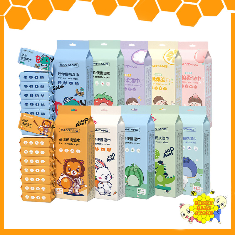 Portable 8in1 Disposable Mini Baby Cleaning Wet Wipes Hand Mouth Wet ...