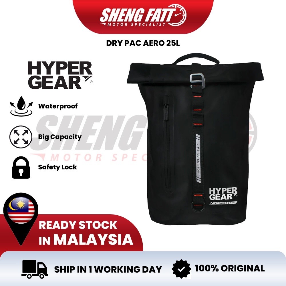 HYPERGEAR Dry Pac Aero 25L Backpacks Motor Rider Motorcycle Bag Big ...