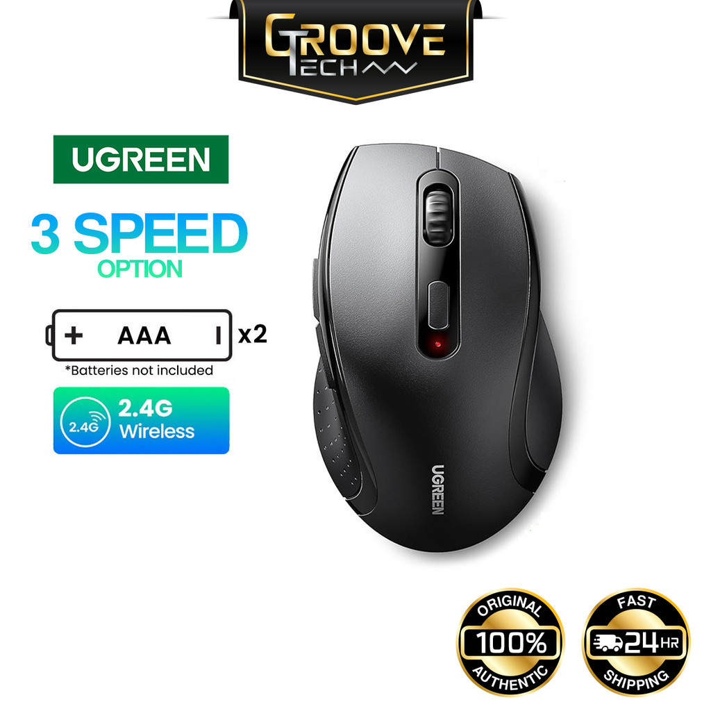 UGREEN Wireless Ergonomic Mouse 6 Buttons 3 Level DPI Setting 1600 DPI ...