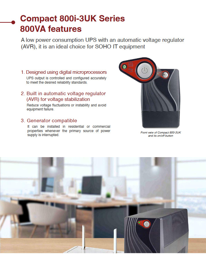 Neuropower Compact C800I-3UK / C800-3UK UPS Line Interactive UPS Backup ...