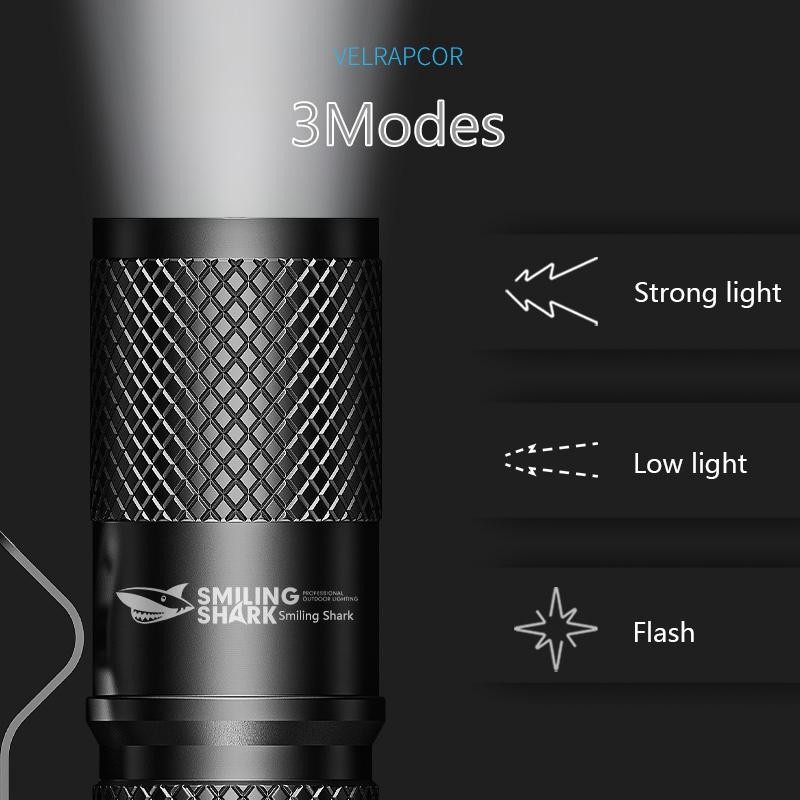 Smiling Shark Led Rechargeable Flashlight, Portable Led Torch Light ...